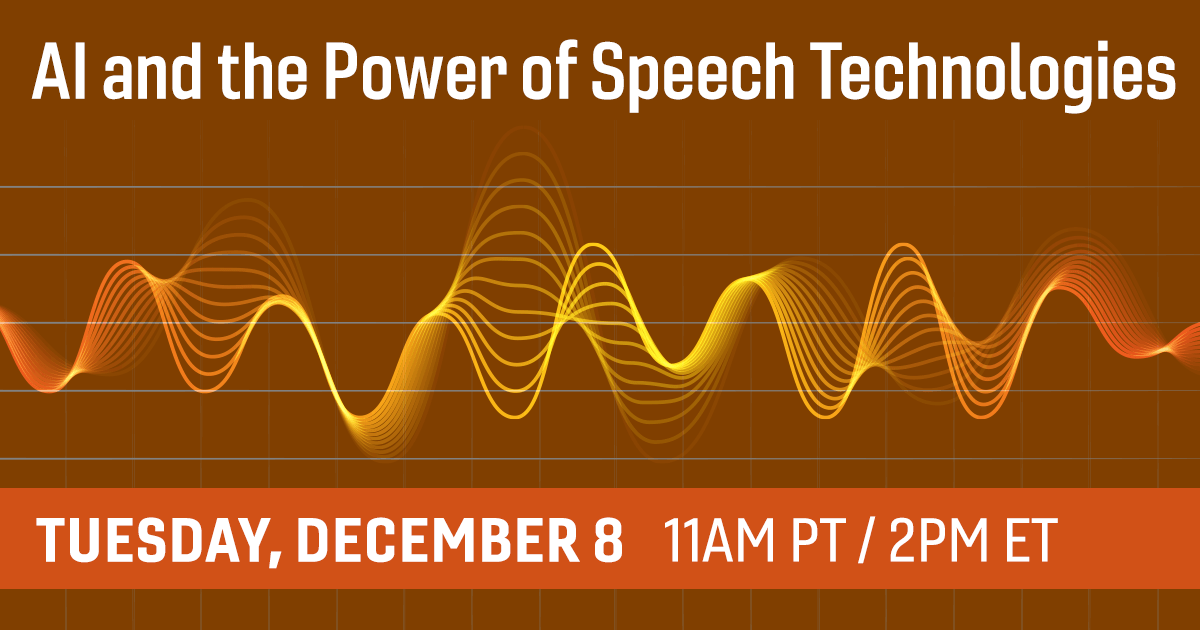 Speech Technology Training and Webinars - Speech Technology